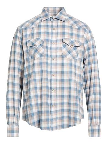 ELEVENTY man shirt slate blue size s cotton